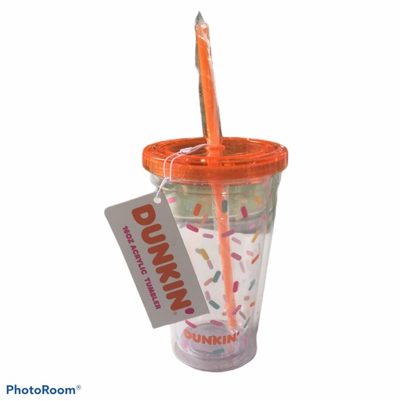 Dunkin’ | Dining | Dunkin Acrylic Cup Speckled Orange Lid | Poshmark